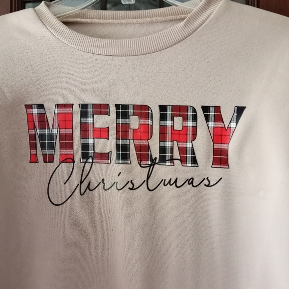 SHEIN | Tops | Merry Christmas Plaid Womens Tshirt Sweatshirt Sz L New ...